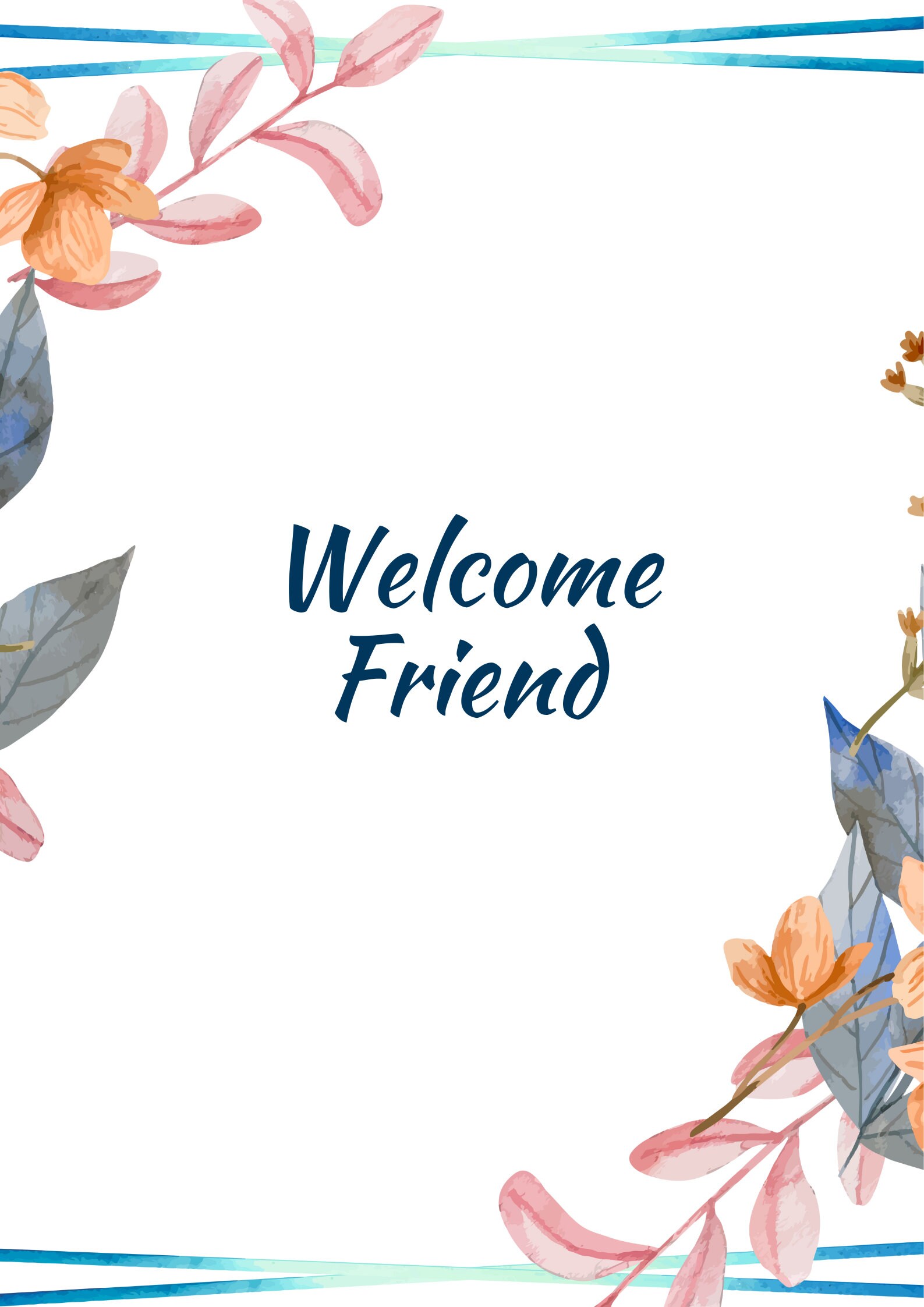 PRINTABLE POSTER, Welcome, Poster, Pink, Flower, Happy, Wall Art ...