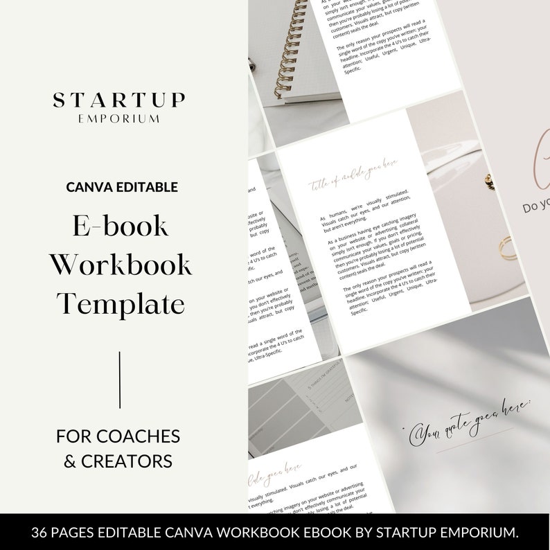 Ebook Workbook Template - Canva Editable - Etsy