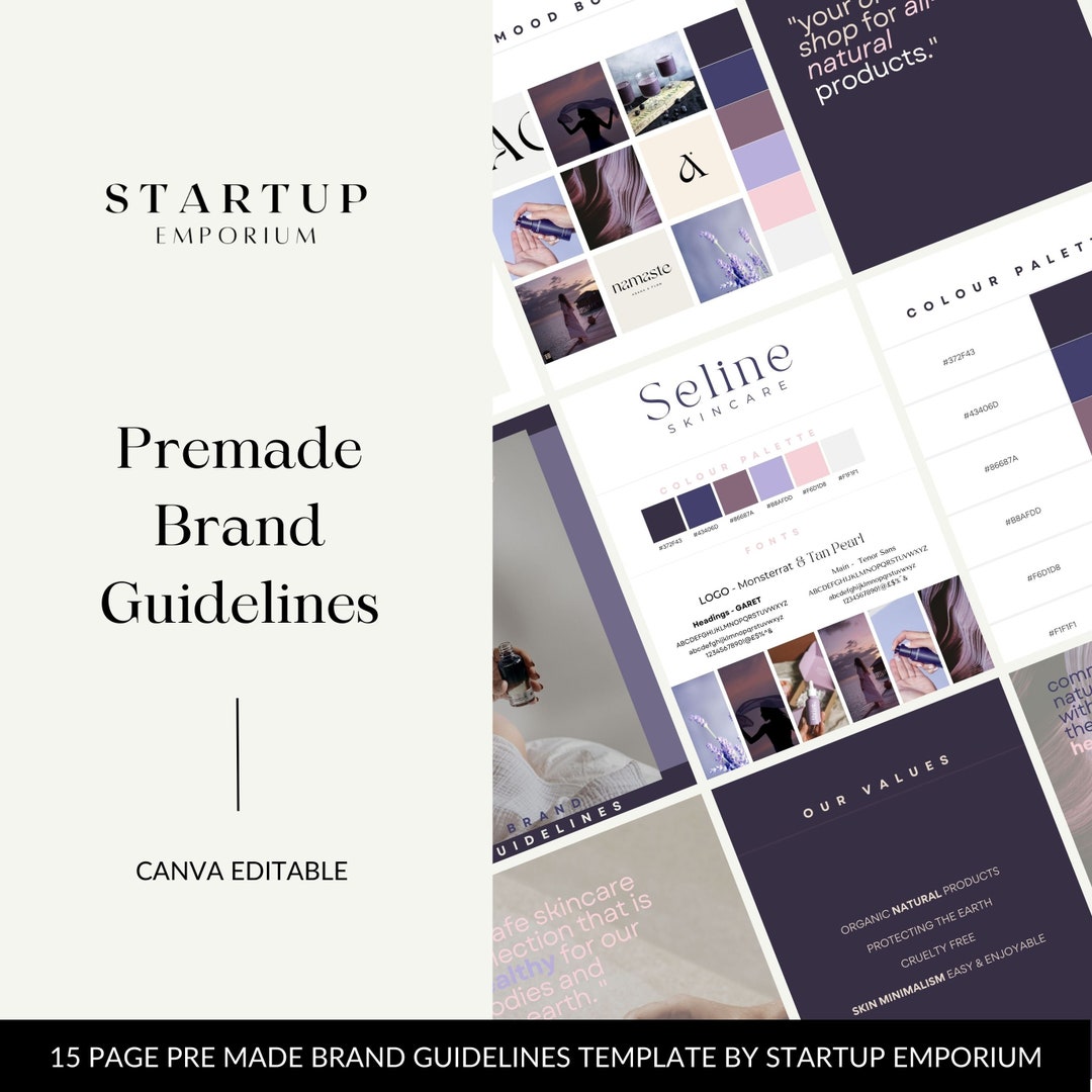 Brand Identity Guidelines Template: Pre-made Branding - Etsy