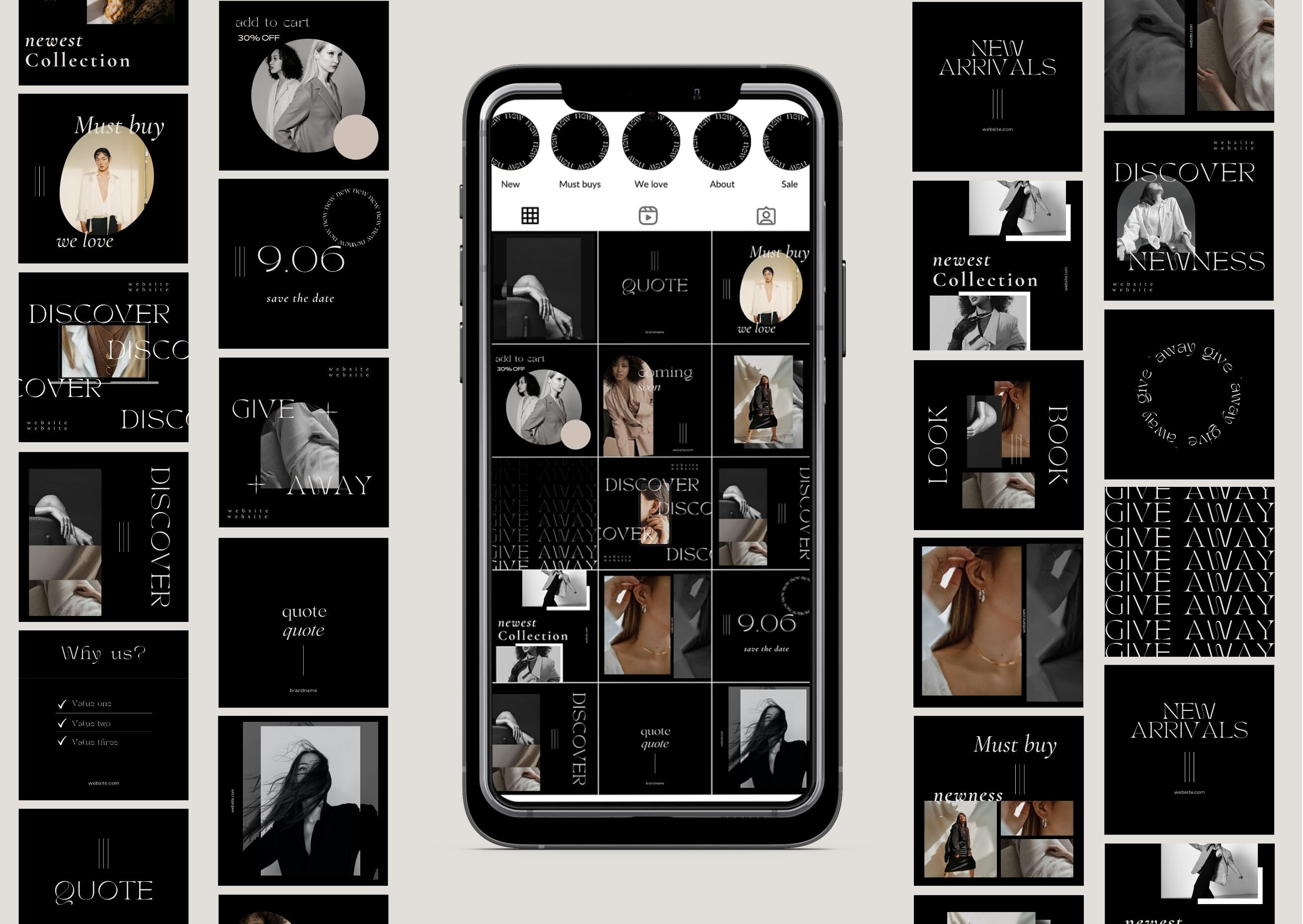 Minimal Instagram Templates Bundle | Luxury Social Media Templates ...