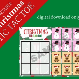 Christmas Tic-tac-toe Game, Printable Game, Christmas Games, Kids Game ...