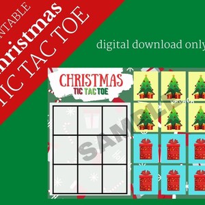 Christmas Tic-tac-toe Game, Printable Game, Christmas Games, Kids Game ...