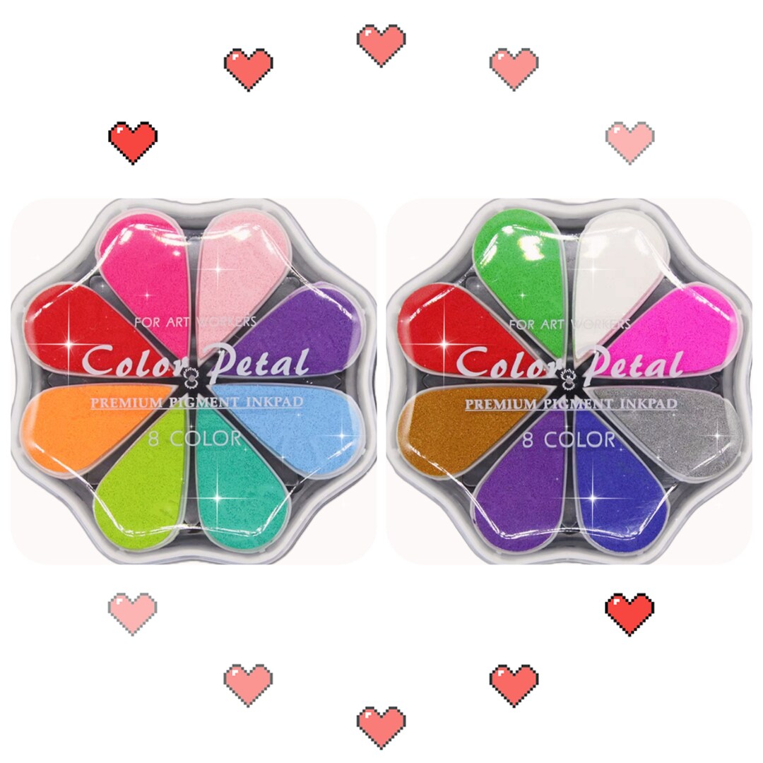 8 Colors Gradient Color Ink Pad, Stamp Ink Pads, Kid's Craft Tool ...
