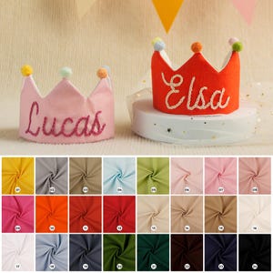 Hand Embroidered Birthday Crown for Baby and Kid,custom Birthday Party ...