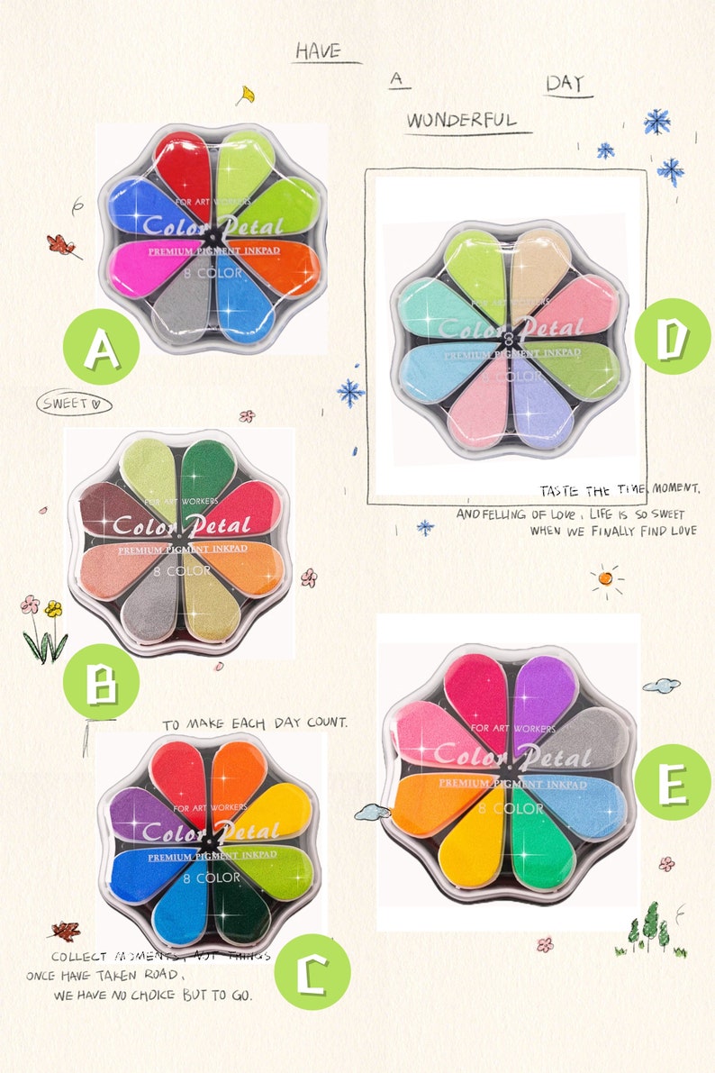 8 Colors of Rainbow Ink Pad, Stamp Ink Pads, Ink Pads, Gradient Color ...