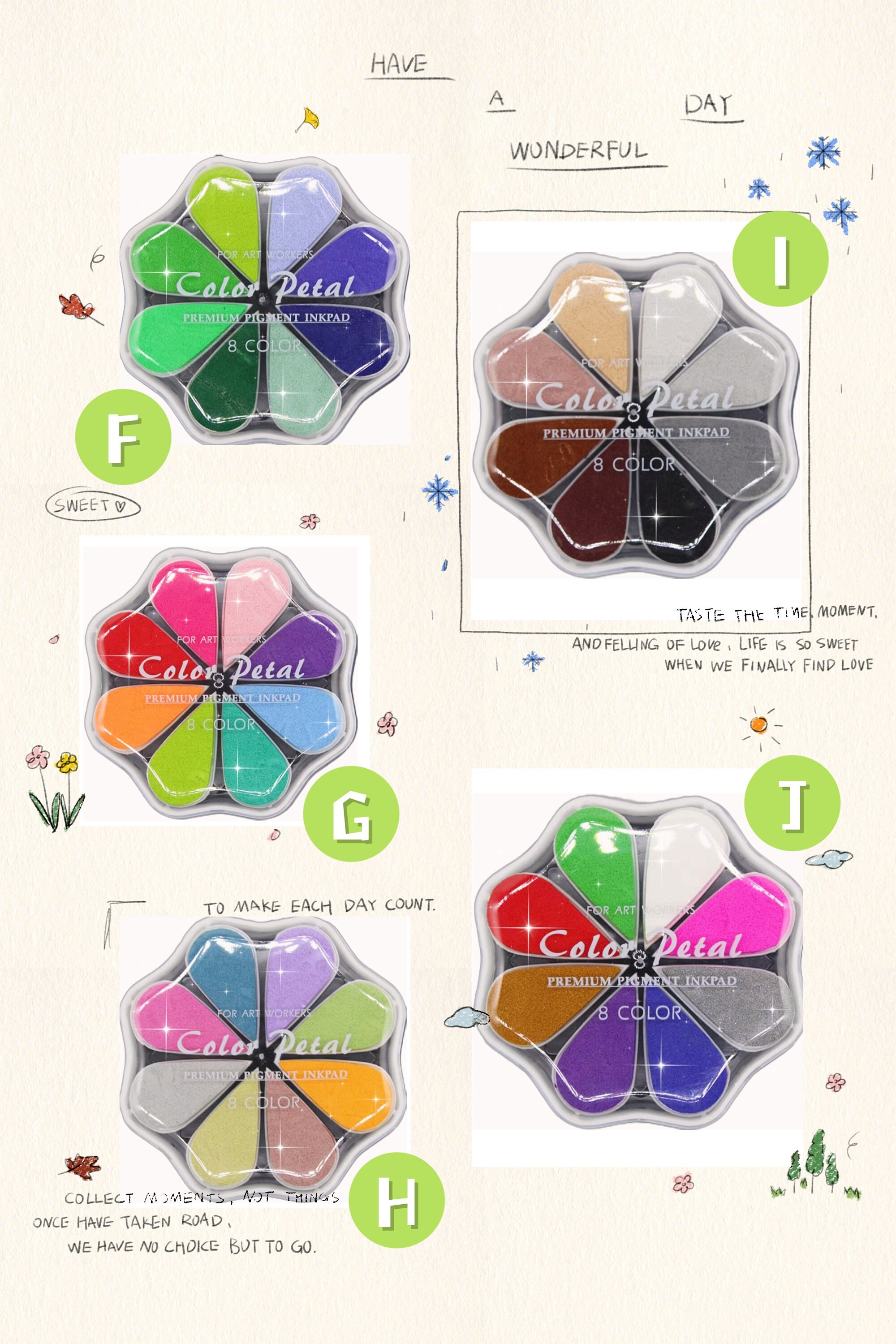 8 Colors of Rainbow Ink Pad, Stamp Ink Pads, Ink Pads, Gradient Color ...