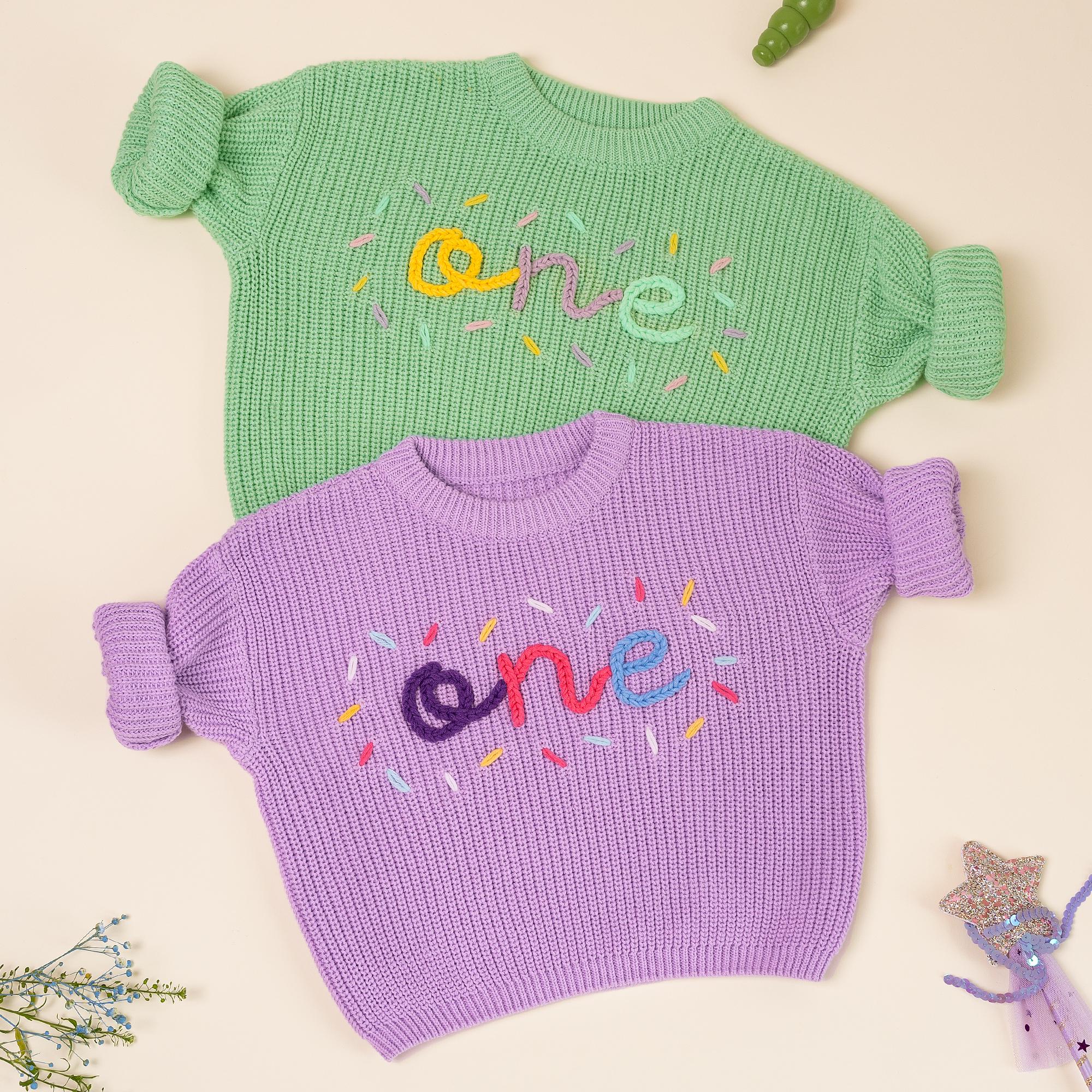 Personalized First Birthday Baby Sweater,handmade One Baby Sweater,fall ...