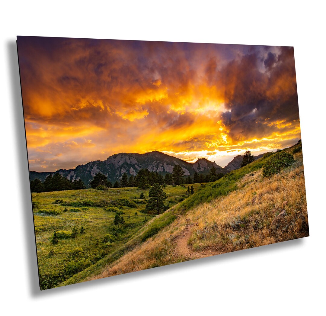 Boulder Flatirons Sunset, Photo, Wall Art, Boulder, Colorado, Canvas ...