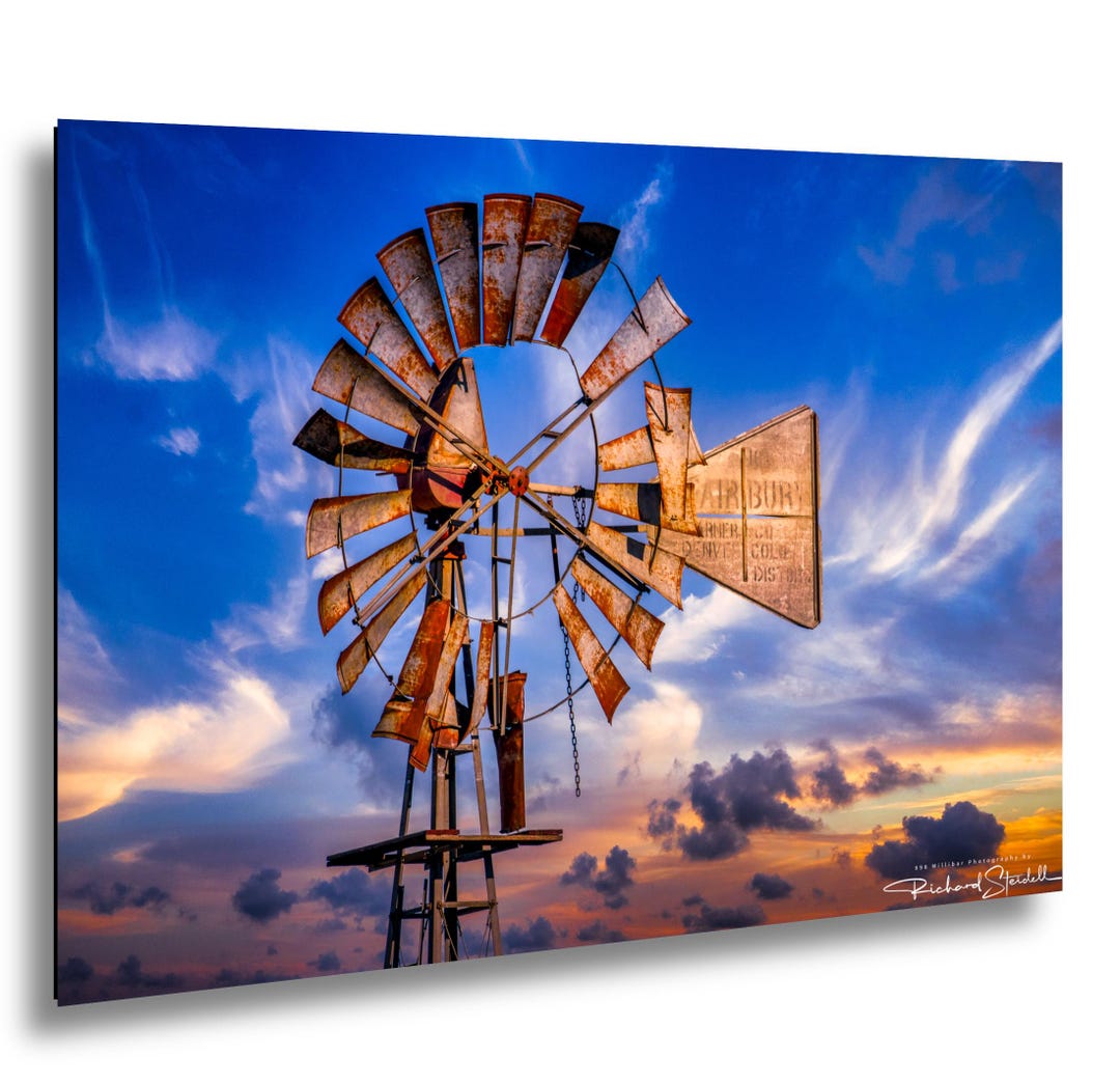 Rustic Windmill Wall Art, Farm Landscape Photography (canvas, Metal or ...
