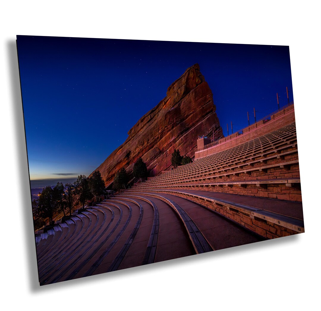 Stars Over Red Rocks Amphitheatre Twilight Landscape Print/canvas ...