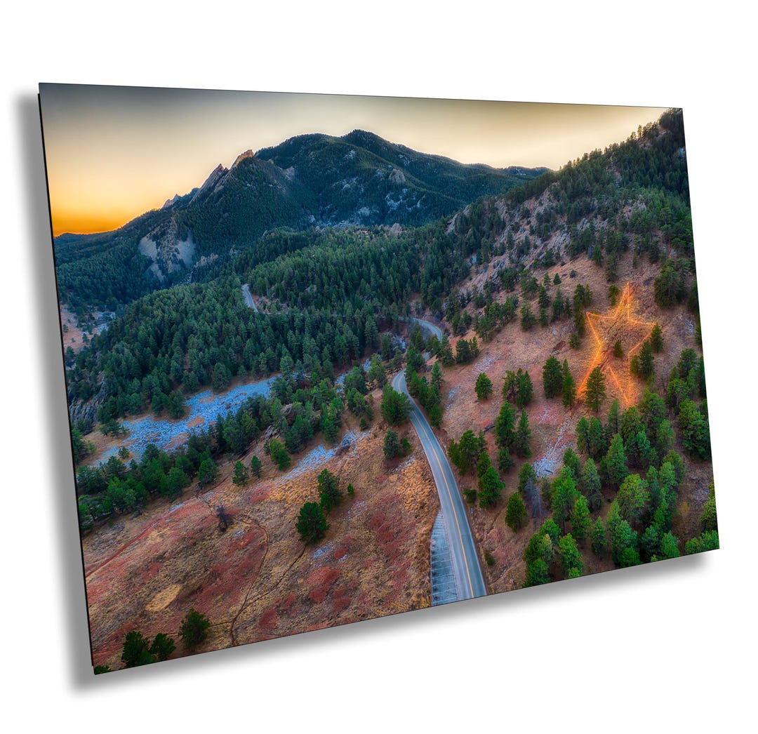 Colorado Mountains Canvas Print, Boulder Flatirons With Star (multiple Sizes) - Etsy