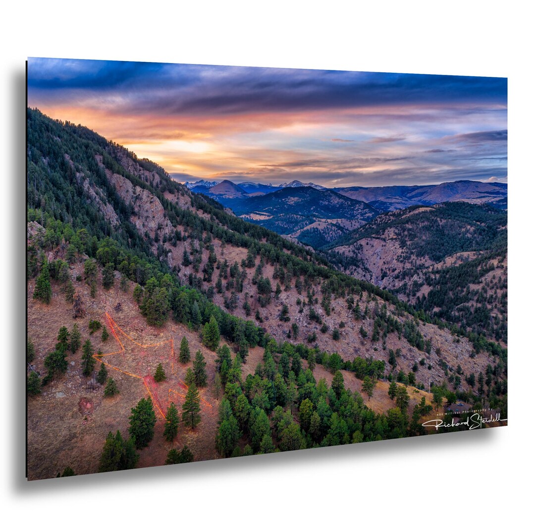 Colorado Mountains Print, Boulder Flatirons With Star (multiple Sizes ...