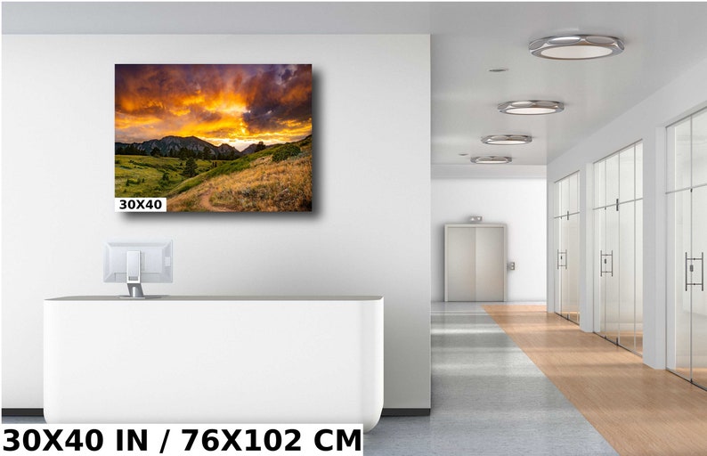 Boulder Flatirons Sunset, Photo, Wall Art, Boulder, Colorado, Canvas ...