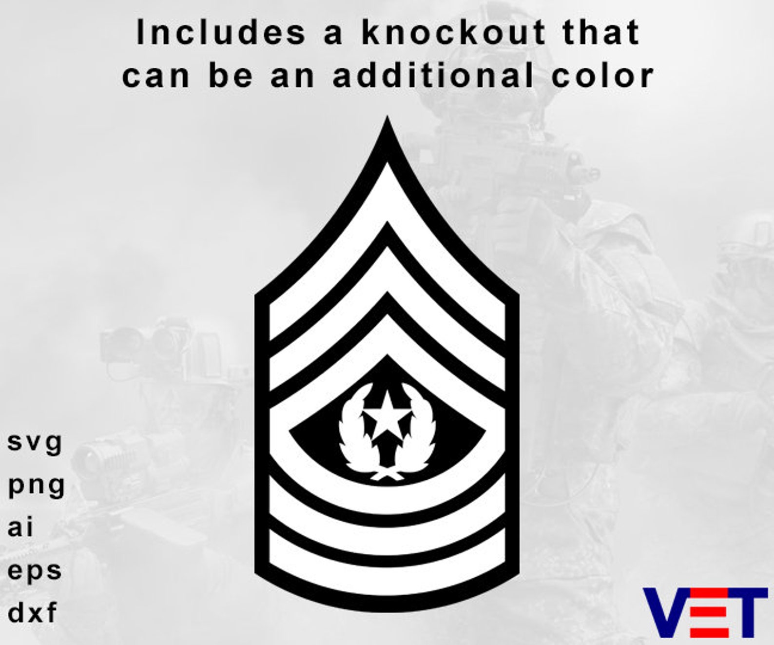 Command Sergeant Major Army Rank Svg Png Ai Eps Dxf | Etsy