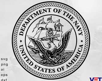 Navy Emblem Svg | Etsy
