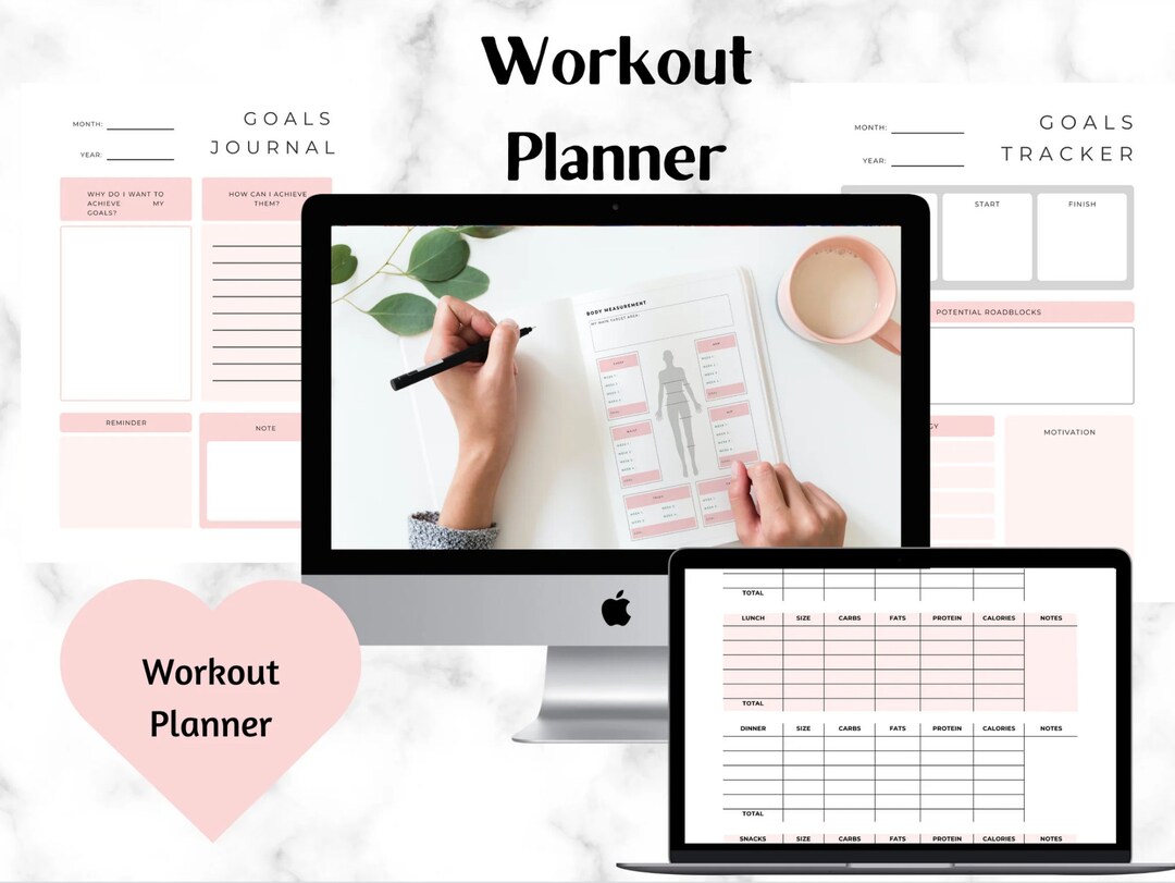 Workout Planner Printable Sport Fitness Planner Undated Goal Journal - Etsy