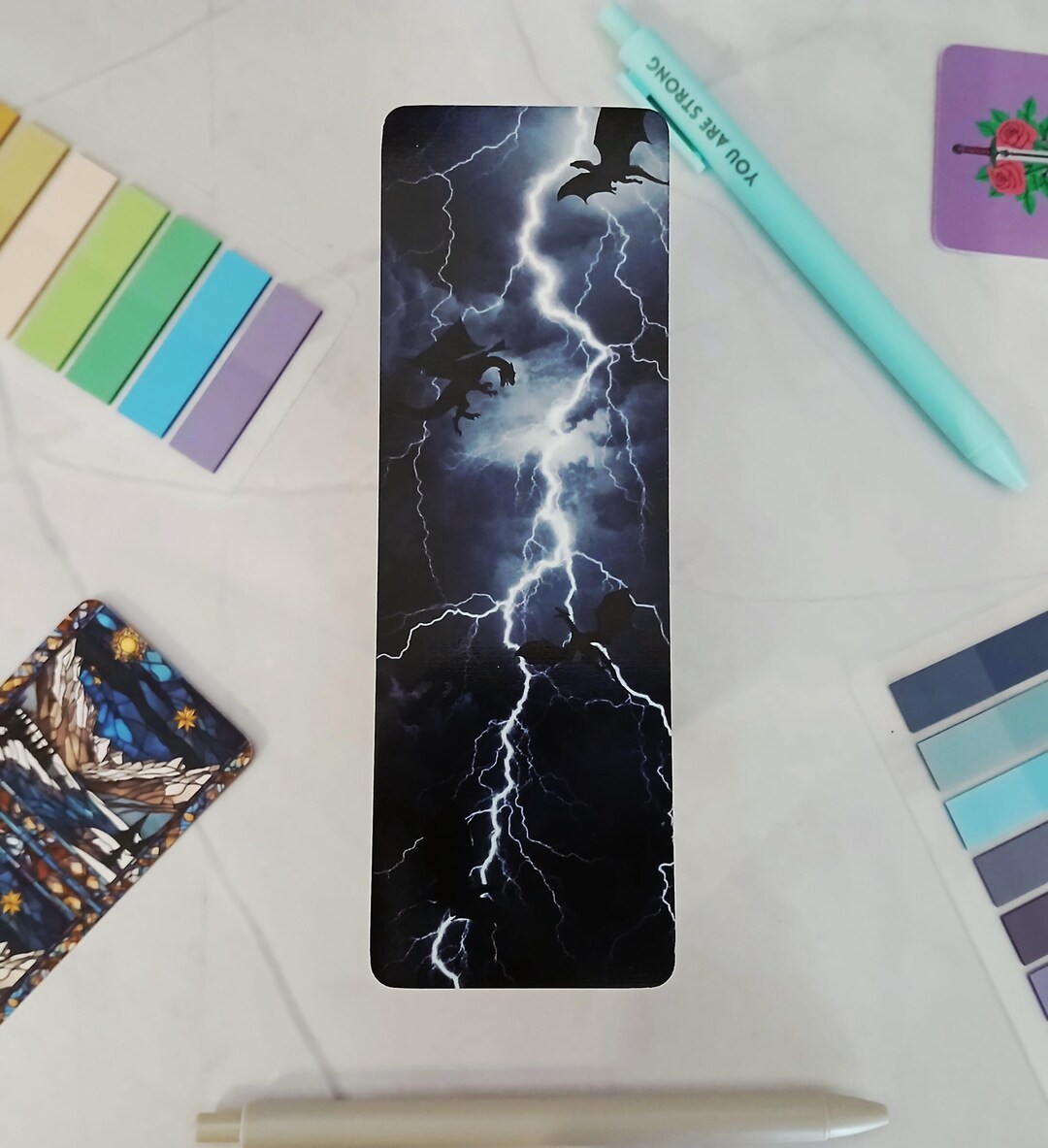 Dragon Lightning Bookmarks, Fantasy Page Marker. - Etsy UK