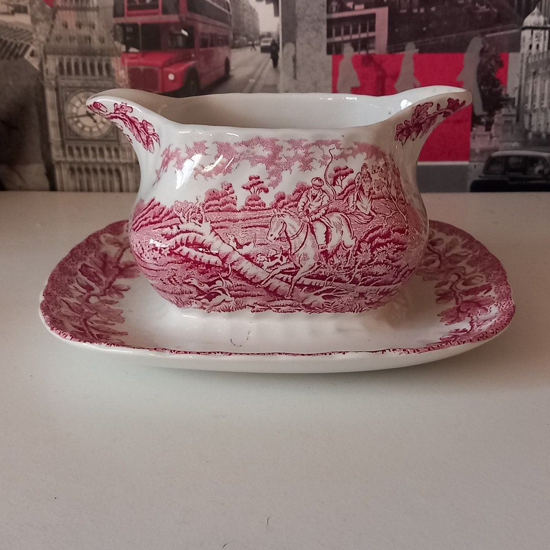 Vintage Gravy Boat Myott Country Life One-piece Red Staffordshire Ware ...