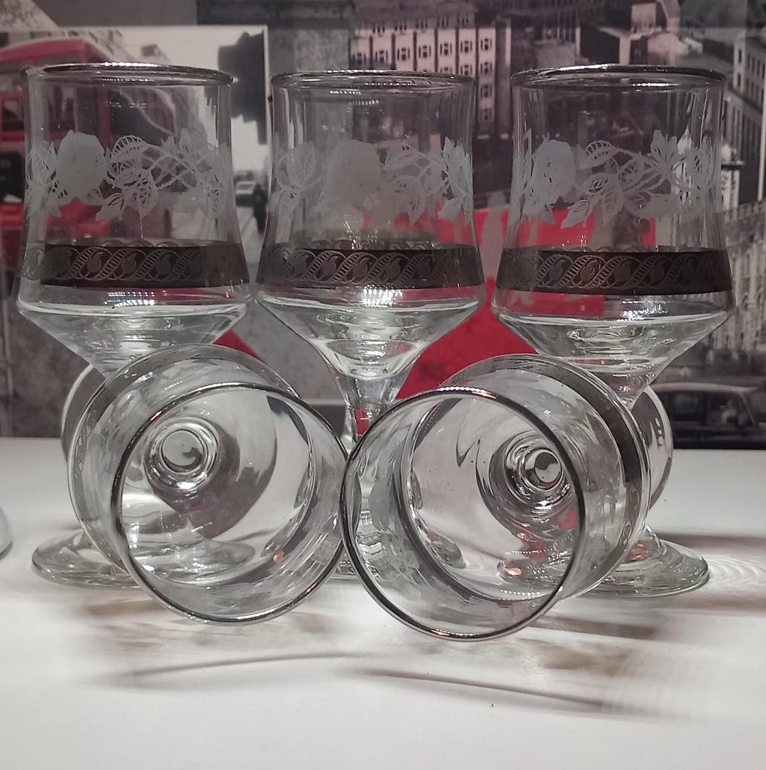 1980s Dema Silver Rose Wine Glasses - Etsy UK