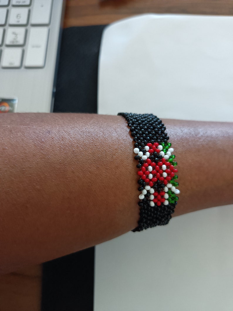 Africa Ethnic Kenya Flag Colors Bracelet Handmade Beaded Love Bracelet ...