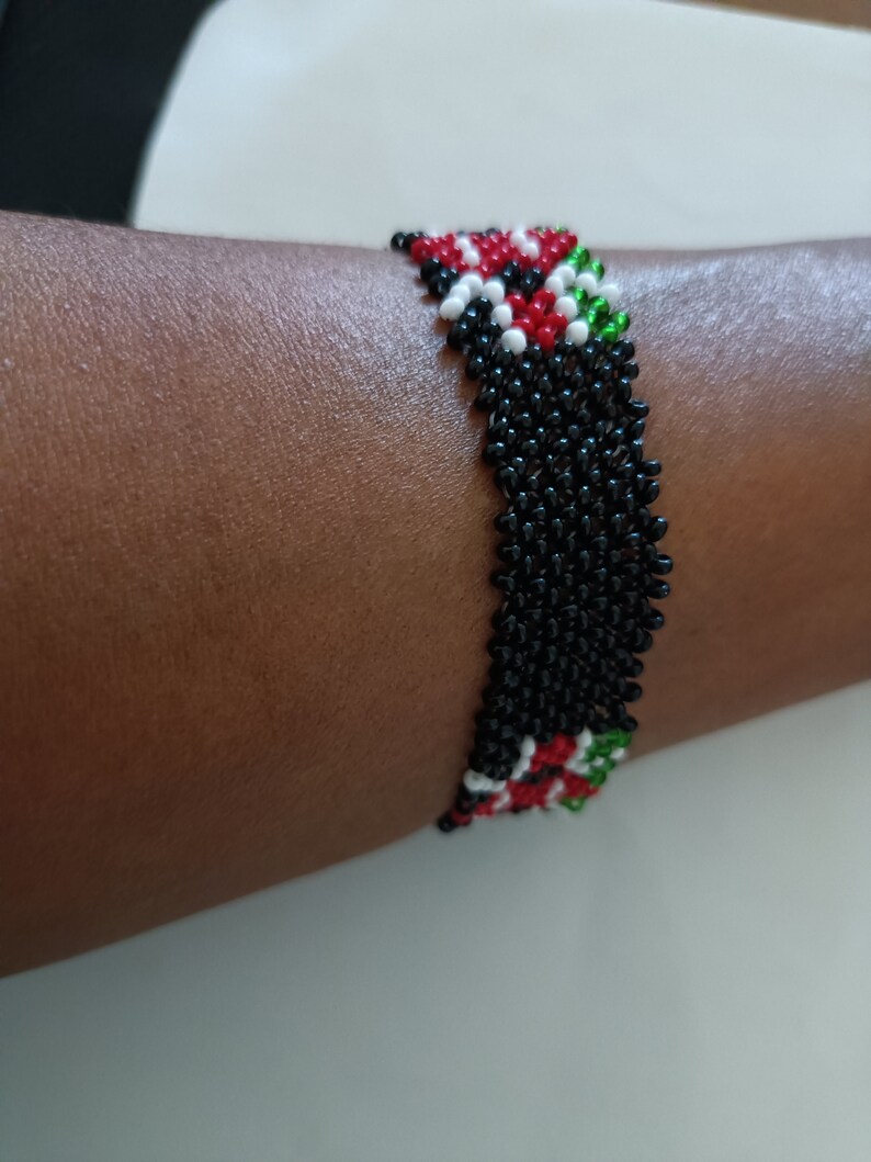 Africa Ethnic Kenya Flag Colors Bracelet Handmade Beaded Love Bracelet ...