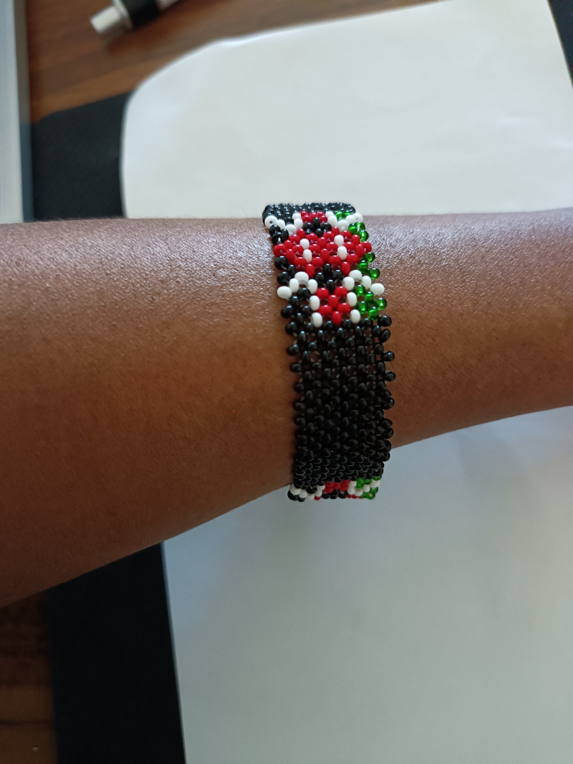 Africa Ethnic Kenya Flag Colors Bracelet Handmade Beaded Love Bracelet ...