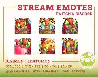 Digimon Adventure Gatomon Tailmon Emote Set Twitch Discord - Etsy