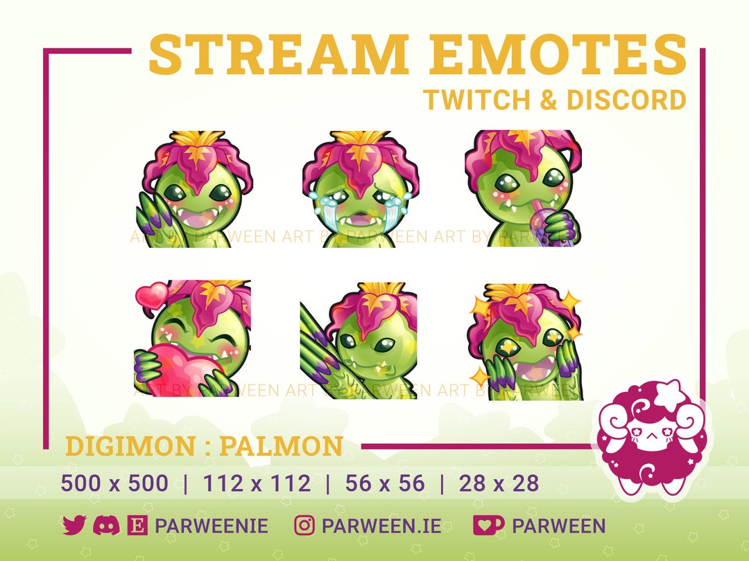 Digimon Adventure Palmon Emote Set Twitch Discord - Etsy