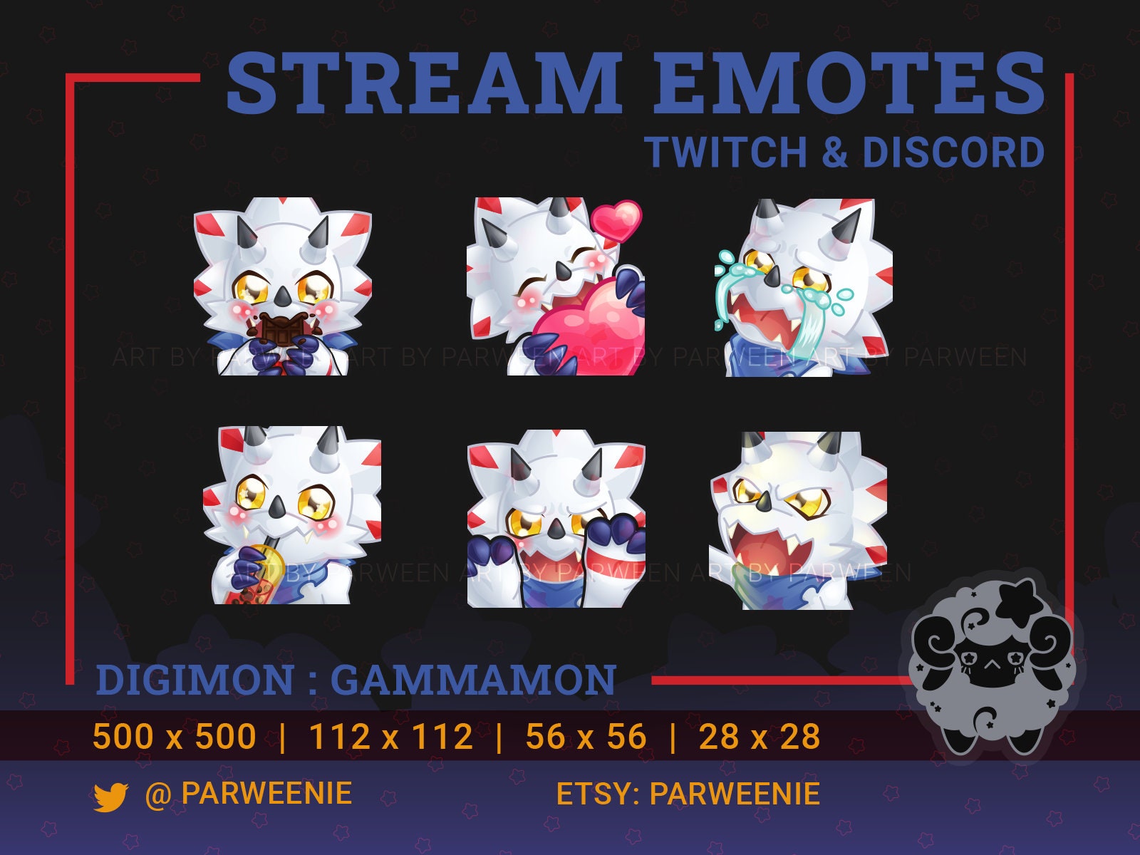 Digimon Ghost Game Gammamon Emote Set Twitch Discord - Etsy