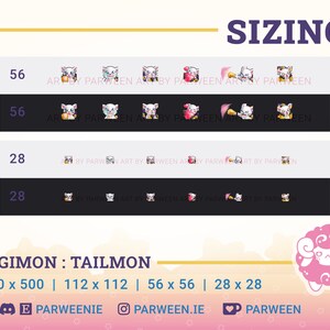 Digimon Adventure Gatomon Tailmon Emote Set Twitch Discord - Etsy