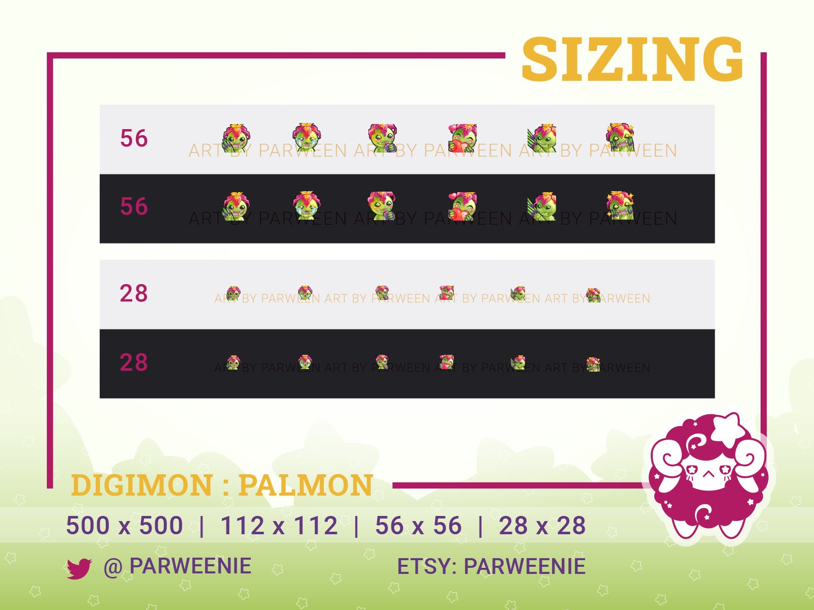 Digimon Adventure Palmon Emote Set Twitch Discord | Etsy