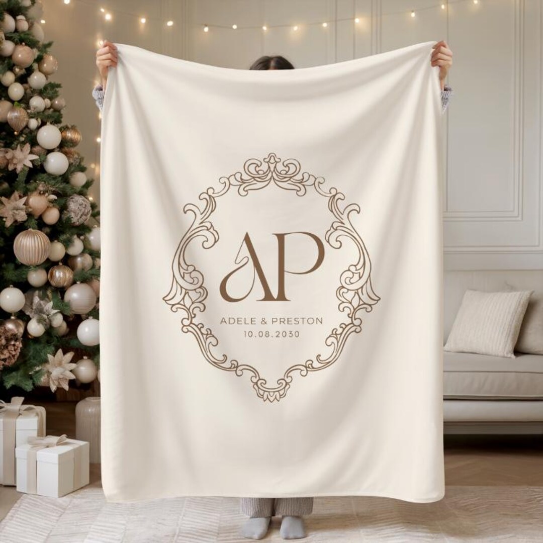 Personalized Couples Monogram Blanket With Custom Initials, Names ...