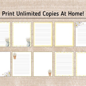 Printable Daisy Stationery,digital Download,printable Writing Paper ...
