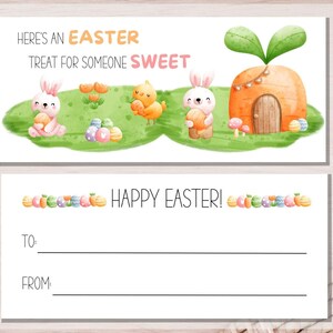 Printable Easter Treat Bag Toppers,easter Bunny Tag,printable Easter ...