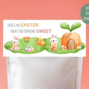 Printable Easter Treat Bag Toppers,easter Bunny Tag,printable Easter ...
