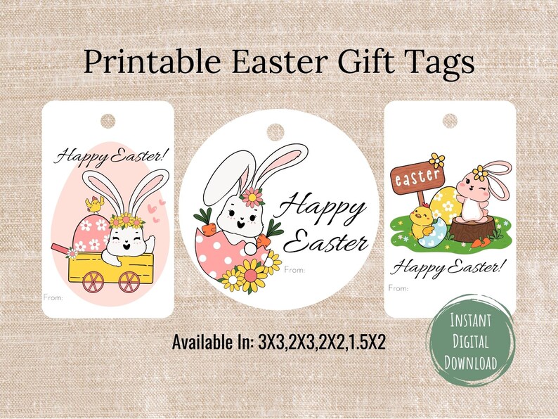 Printable Easter Gift Tag,classroom Easter Favor Tags,happy Easter Tag ...