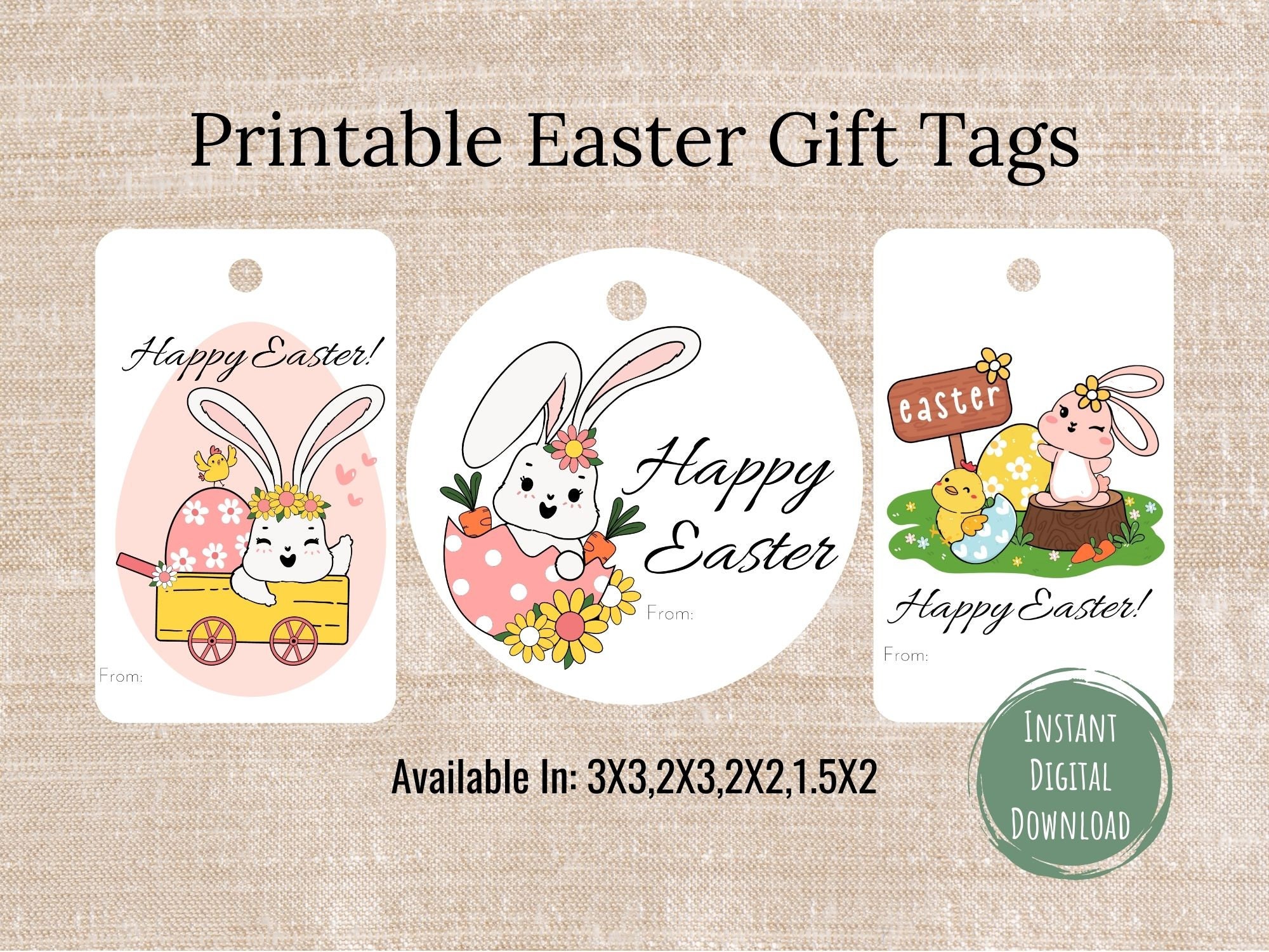 Printable Easter Gift Tag,classroom Easter Favor Tags,happy Easter Tag ...