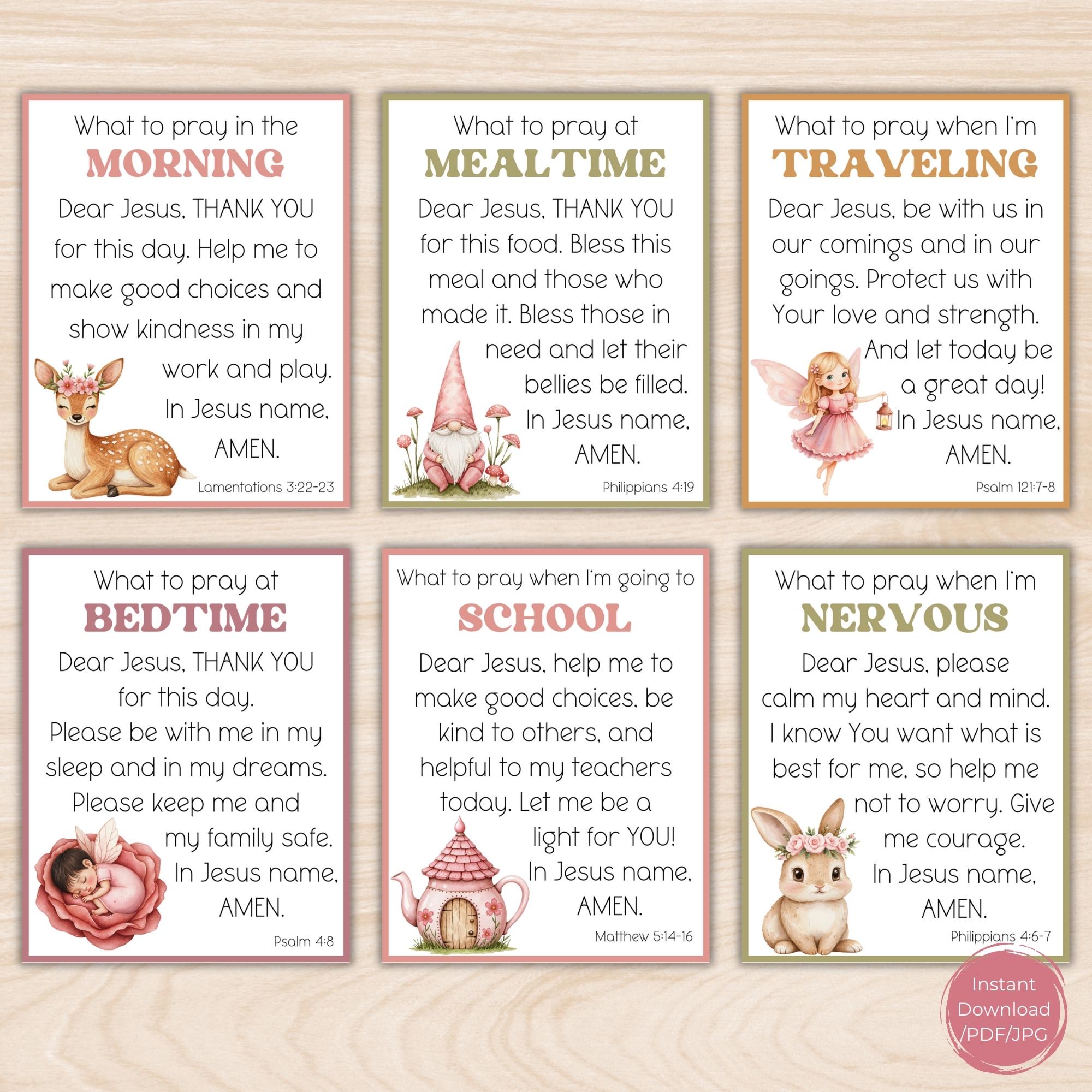 Printable Fairy Garden Prayer Cards for Girls: Beginner Prayer Prompts ...