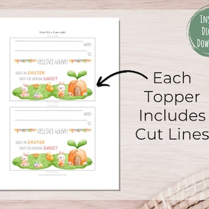 Printable Easter Treat Bag Toppers,easter Bunny Tag,printable Easter ...