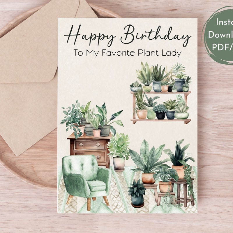 Plant Birthday Cards - Etsy