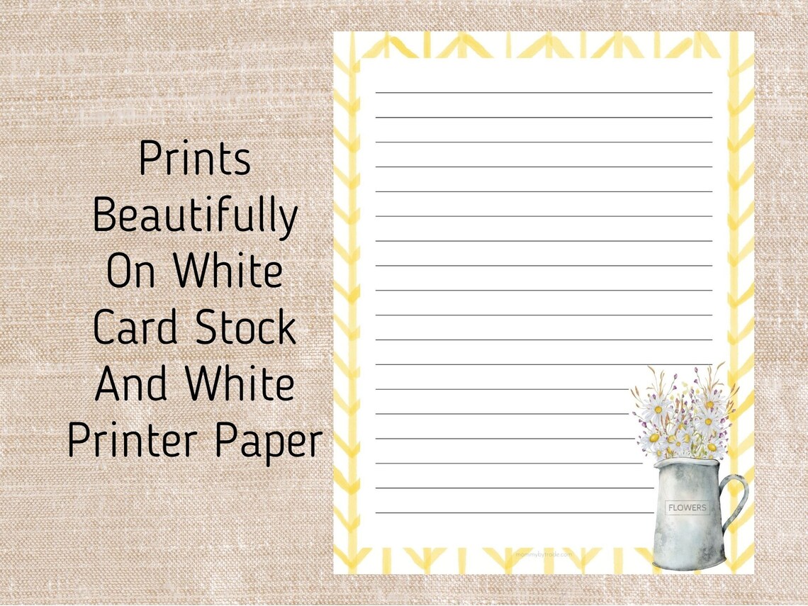 Printable Daisy Stationery,digital Download,printable Writing Paper ...