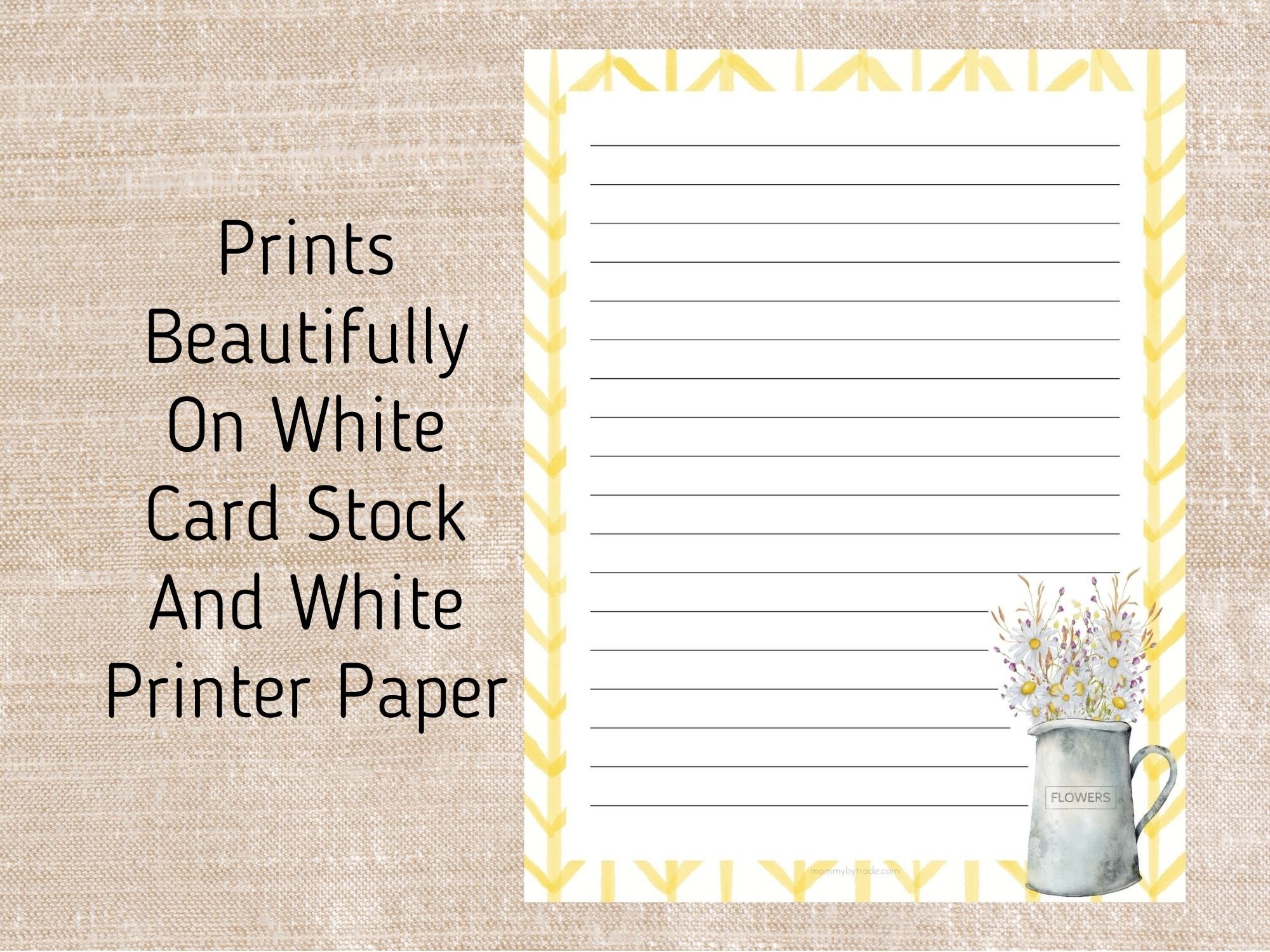 Printable Daisy Stationery,digital Download,printable Writing Paper ...