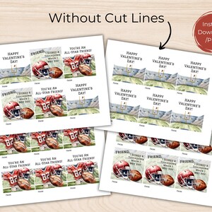 Printable Football Valentine's Day Cards for Kids: Watercolor Classroom ...