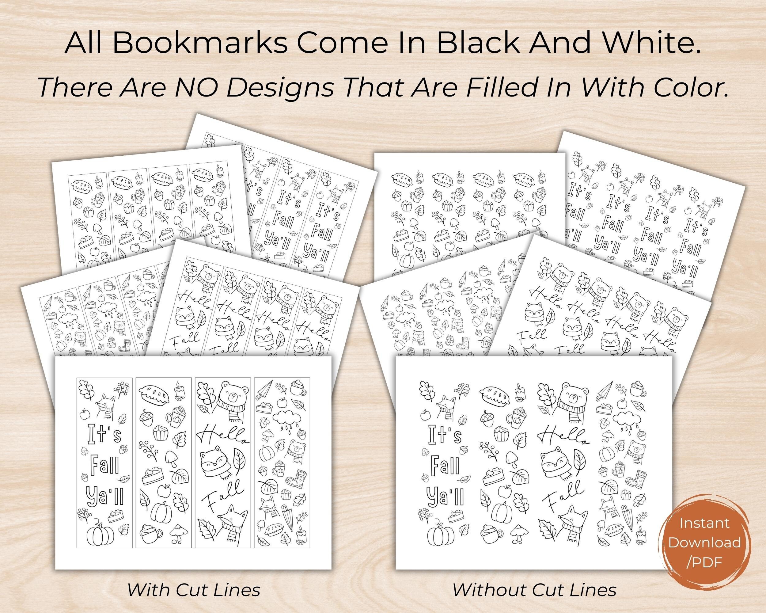 Printable Fall Coloring Bookmarks,coloring Bookmarks for Kids and ...
