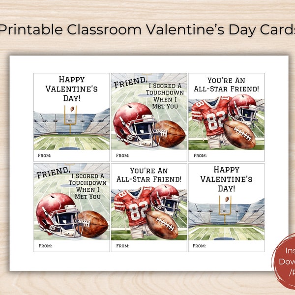 Football Valentine - Etsy