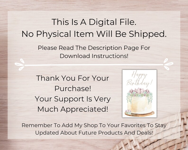 Printable Happy Birthday Card,succulent Birthday Card, Plant Lover ...