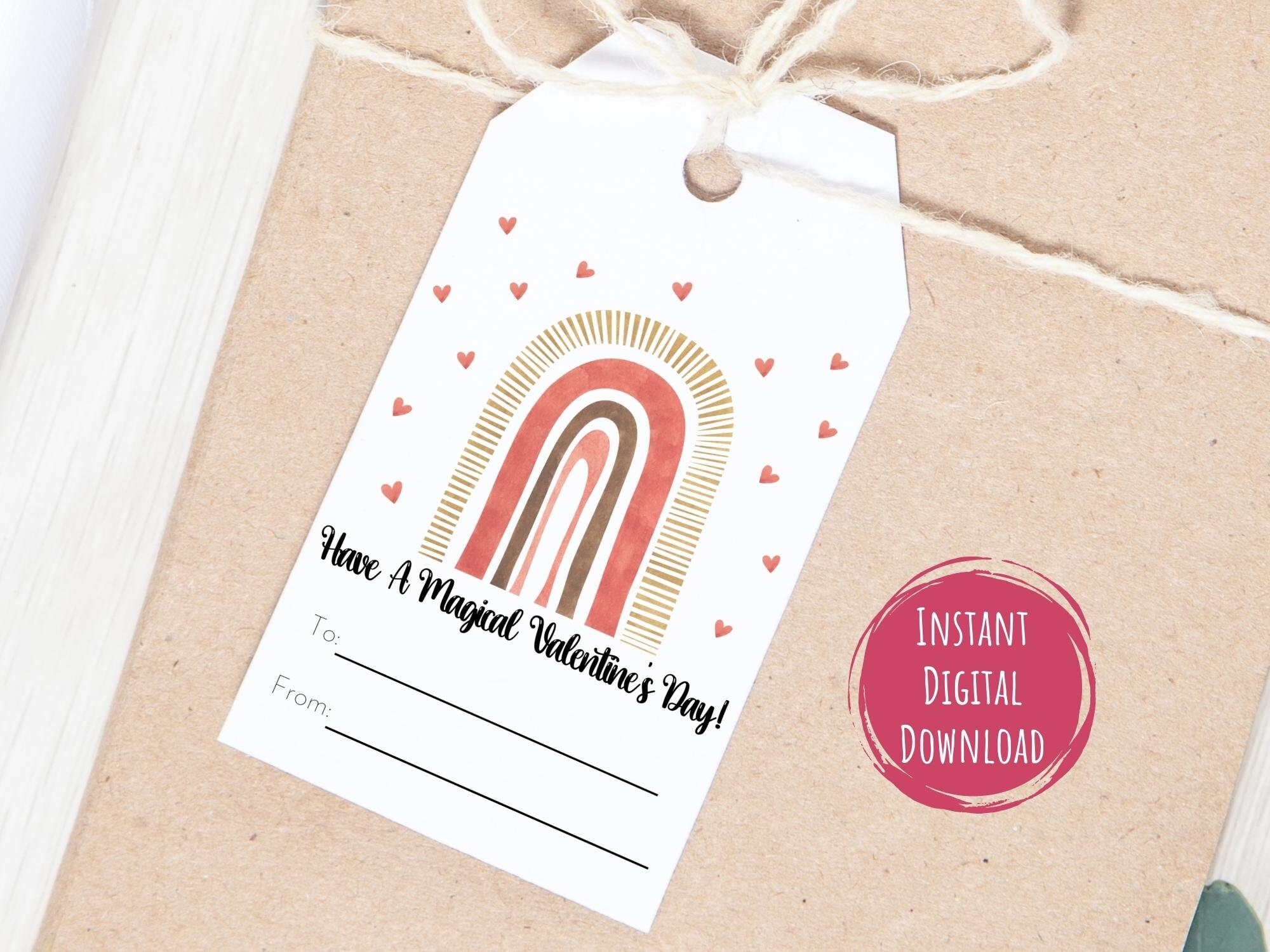 Printable Kids Valentine's Day Cards,boho Rainbow,girls Valentine Cards ...