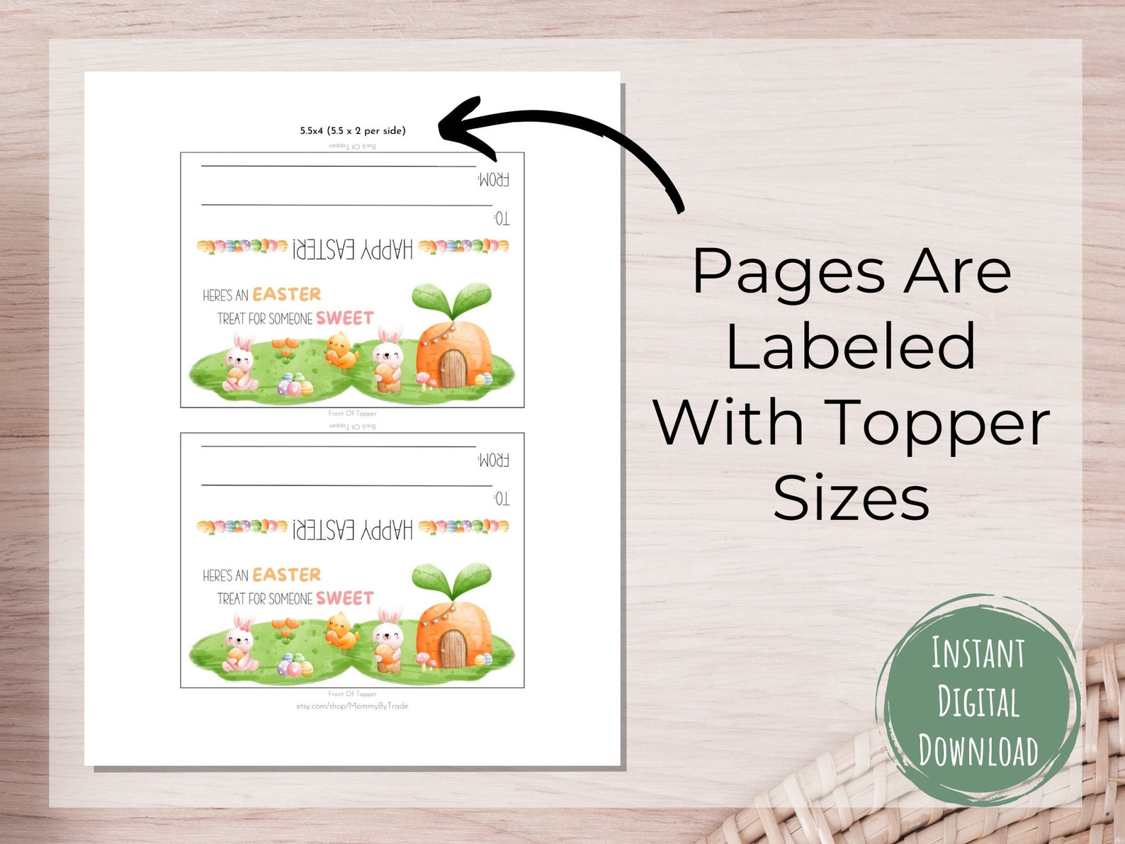 Printable Easter Treat Bag Toppers,easter Bunny Tag,printable Easter ...