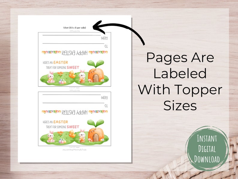 Printable Easter Treat Bag Toppers,easter Bunny Tag,printable Easter ...