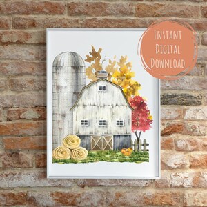 Printable Fall Barn Wall Art,printable Farmhouse Digital Print ...